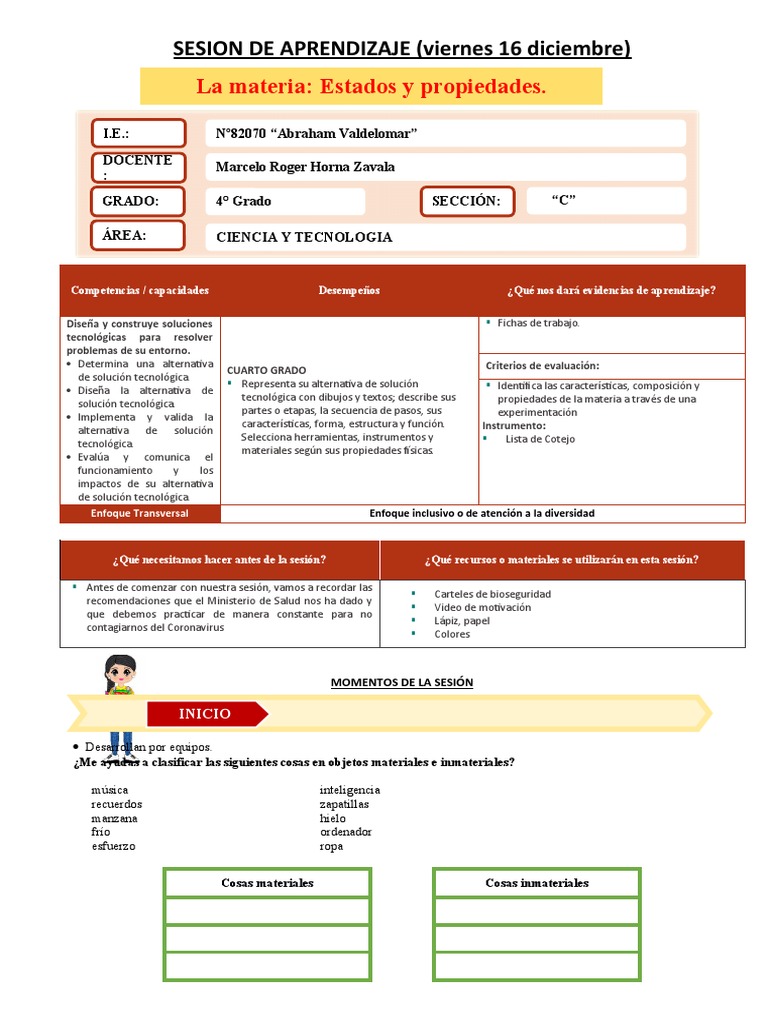 Ciencia y Tecnologia Los Estados de La Materia Viernes 16 | PDF ...