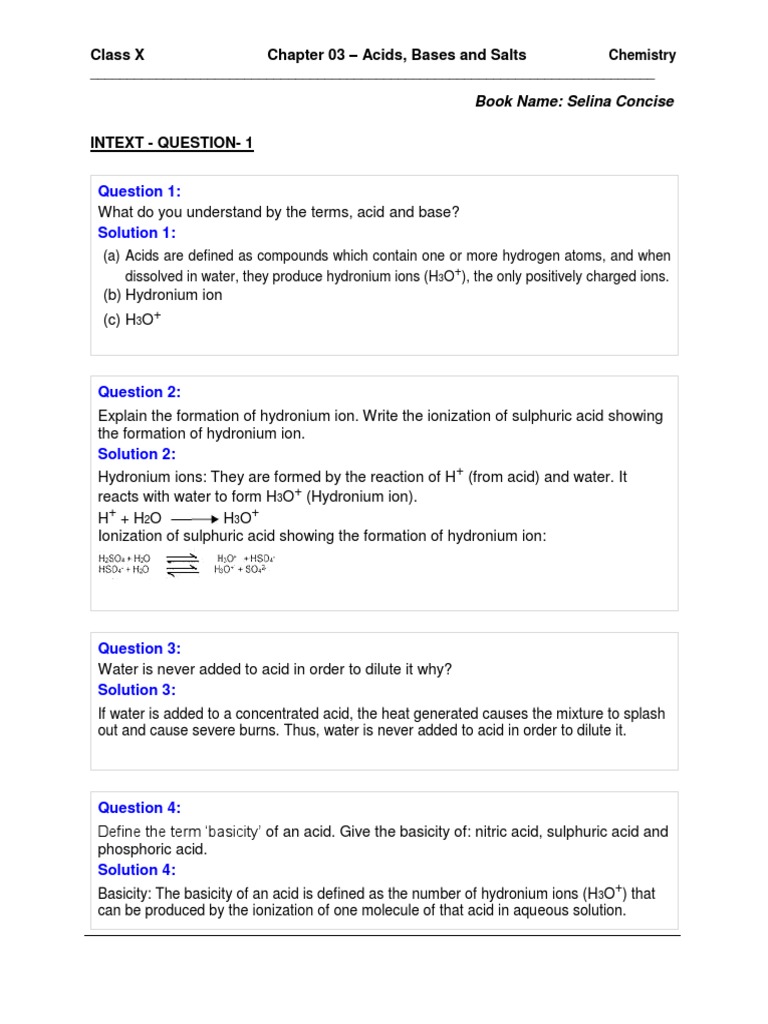 Acids Bases and Salts | PDF