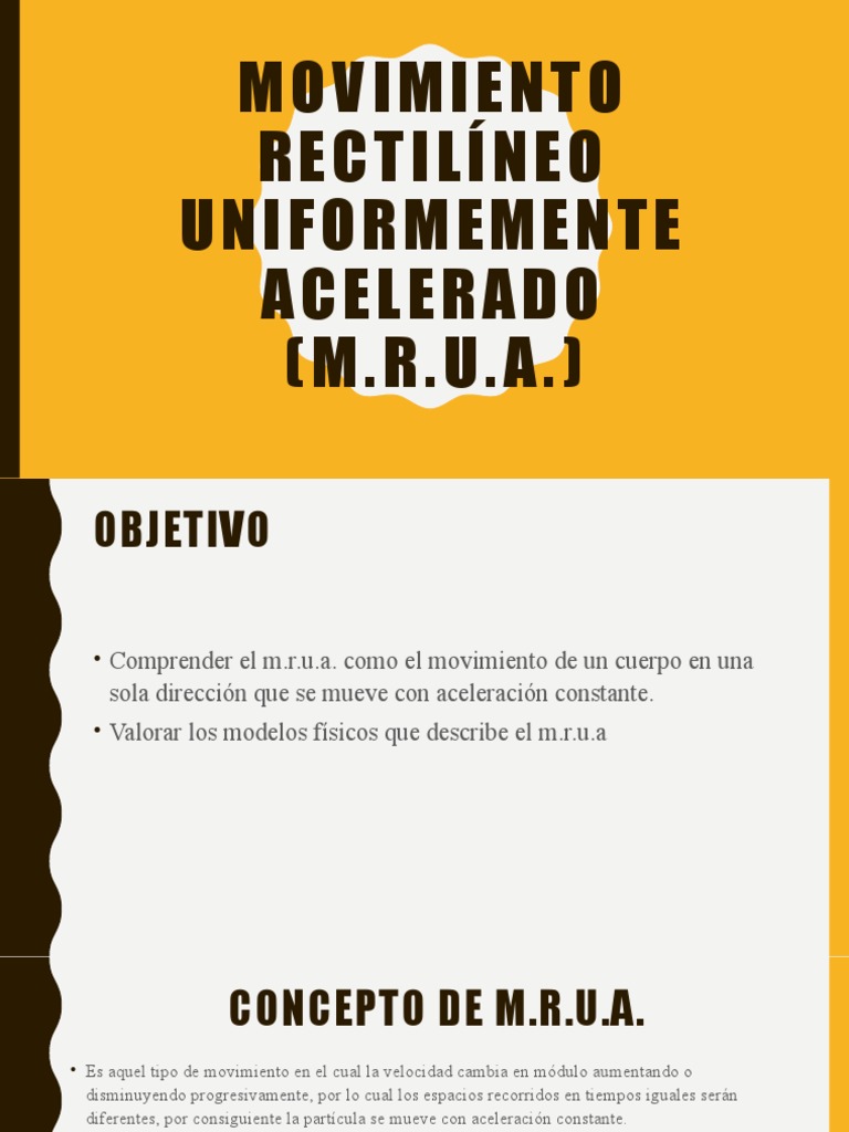 m.r.u.a. Simplificado | PDF | Velocidad | Aceleración