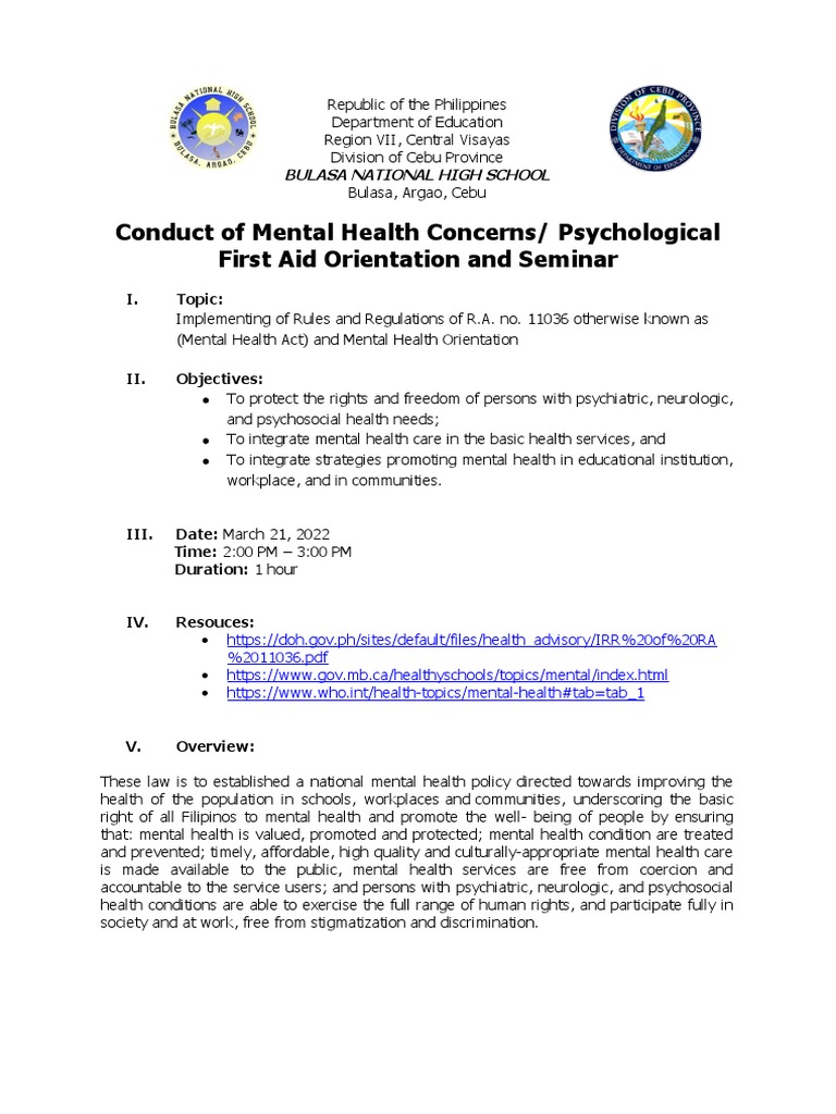 Mental Health Lesson Plan | PDF