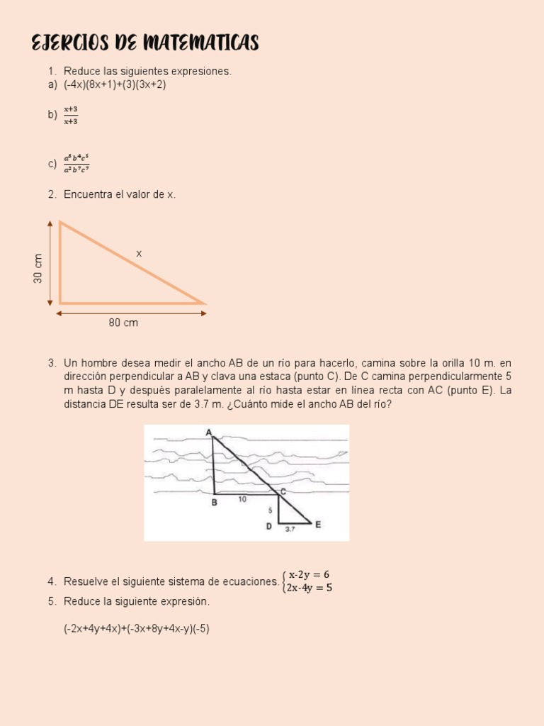 1 - Ejercicios de Matematicas | PDF