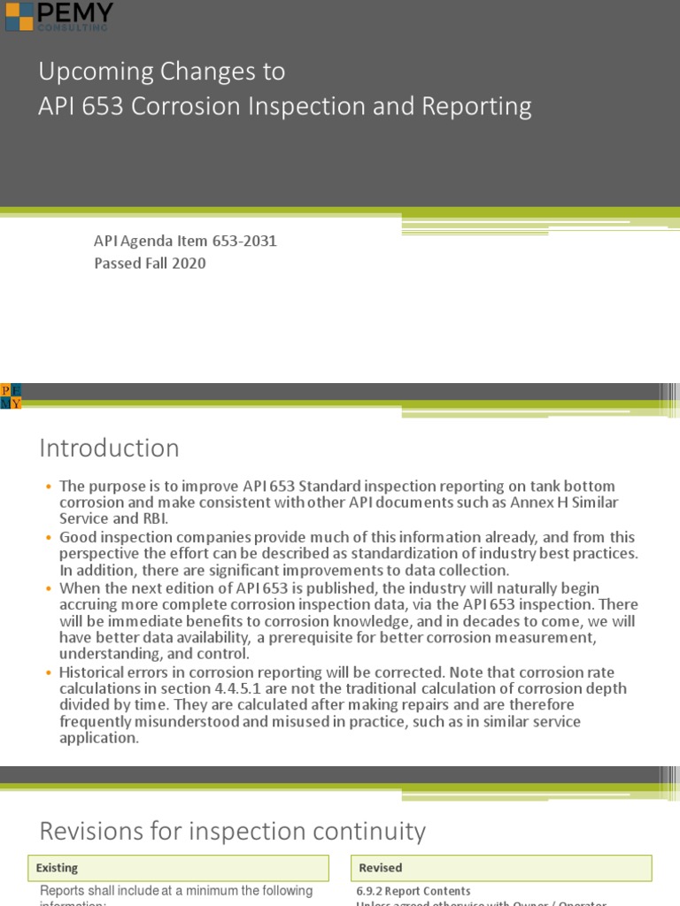 Upcoming Changes To API 653 2021 | PDF | Corrosion | Data