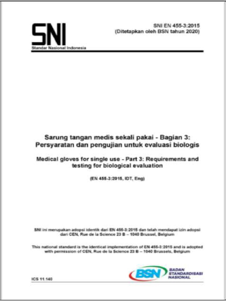 SNI EN 455 Bagian 3 | PDF