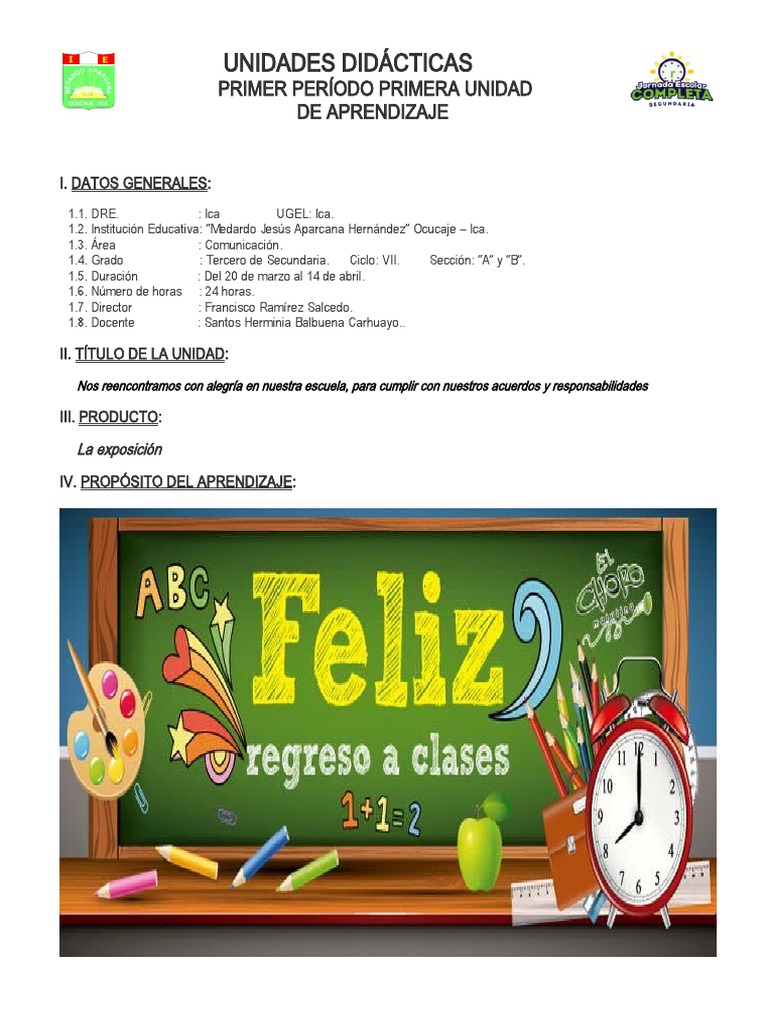 1ra y 2da Unidad 3ro. 2023 Com. (Santos) | PDF | Ensayos | Información