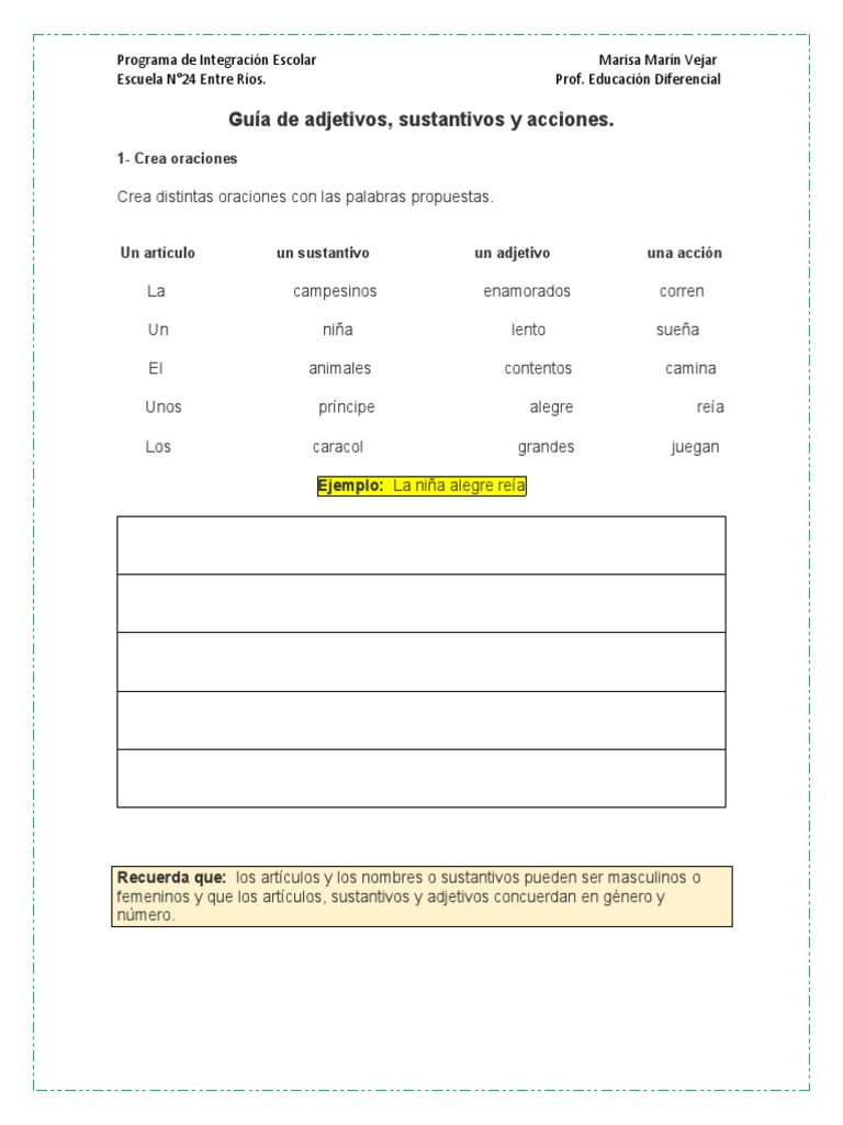 Guía de Adjetivos 5 y 6 | PDF