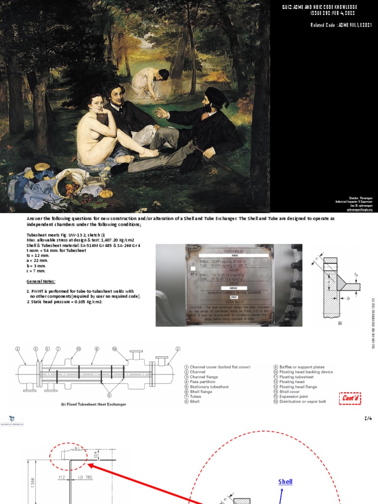 ISSUE 292 QUIZ - Fix-Tubesheet Heat Exchanger-MDMT of Tubesheet. | PDF