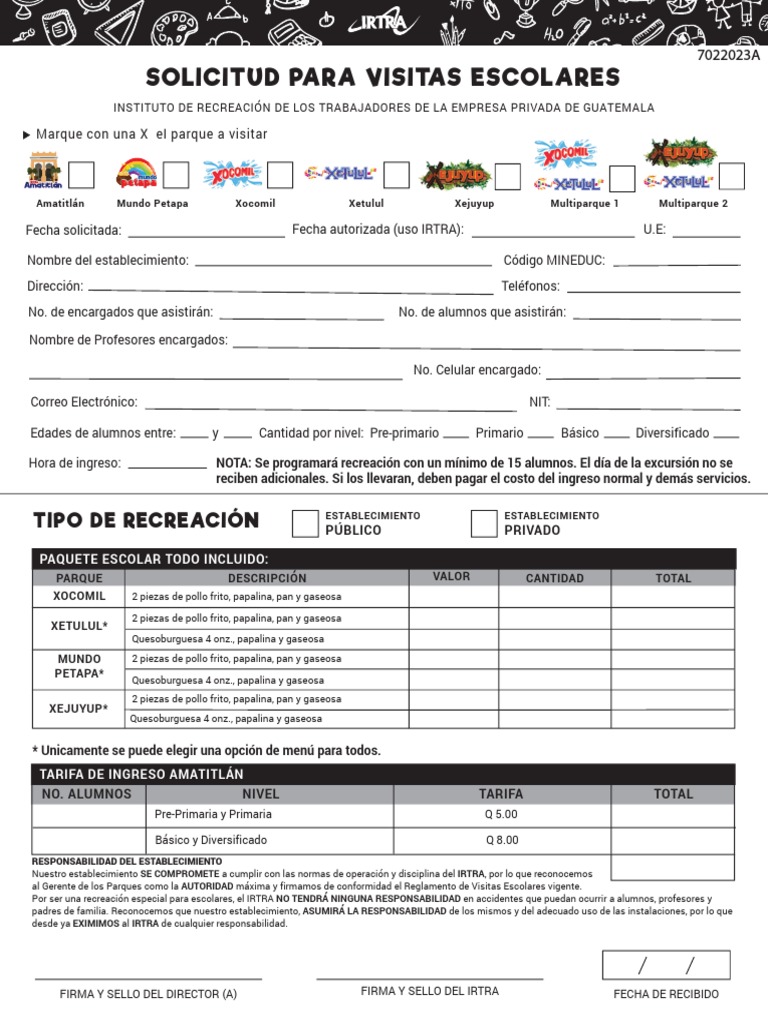 Formulario Visita Escolares - 230531 - 151701 | PDF