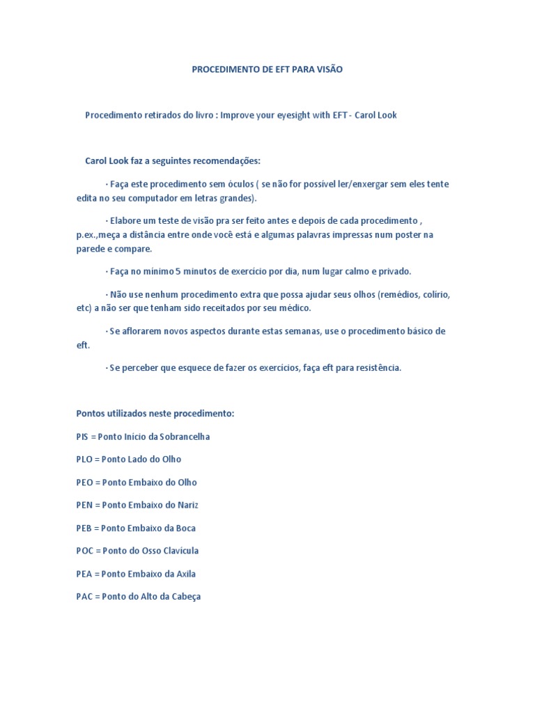 Impressão EFT Pra Visão | PDF | Sistema visual | Olho