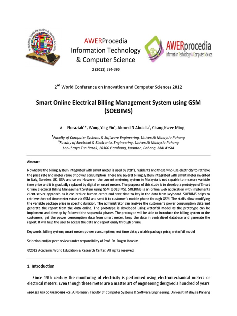 Smart Online Electrical Billing Manageme | PDF | Databases | Computing