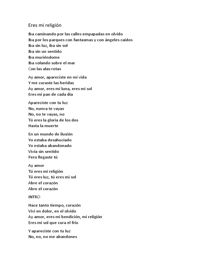 Eres Mi Religion | PDF