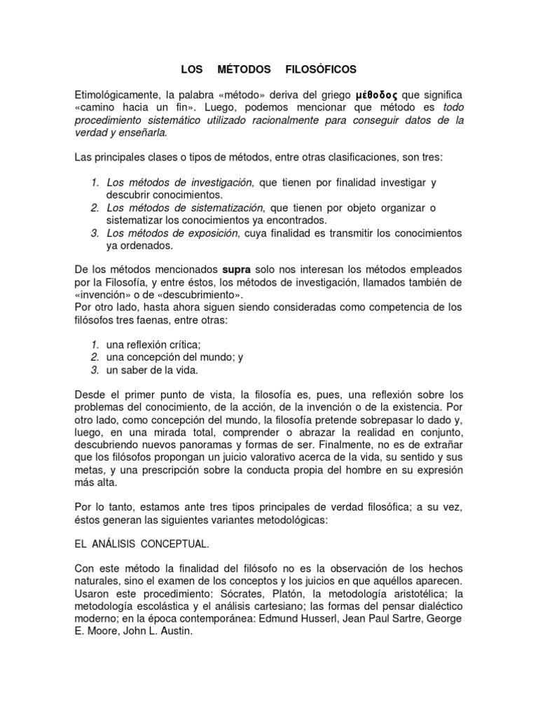 Los Métodos Filosóficos | PDF