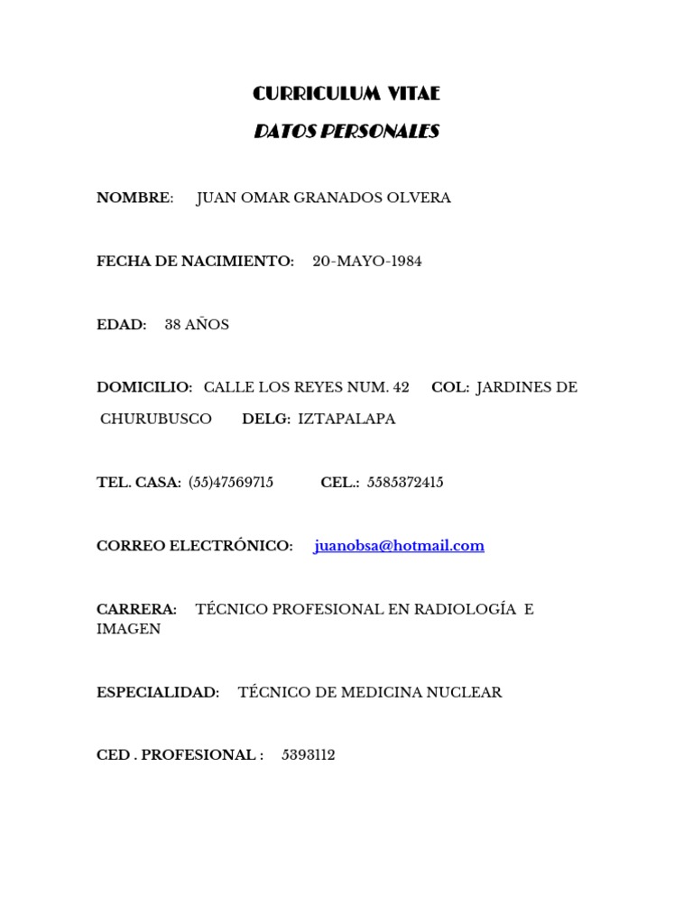 Curriculum Vitae Omar (1) | PDF