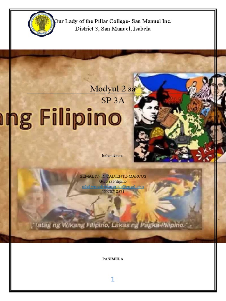 Sp3a 2nd Yr. M2 | PDF | Tagalog Language | Phonology