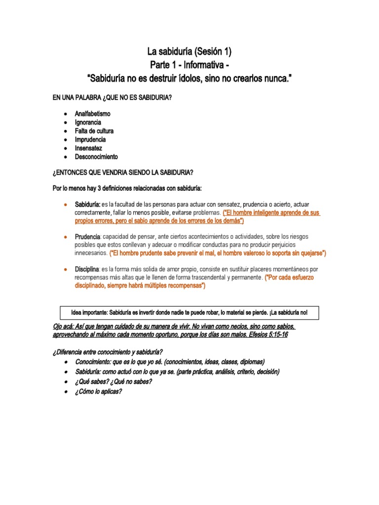 Definición y Práctica de la Sabiduría | PDF | Sabiduría | Solomons