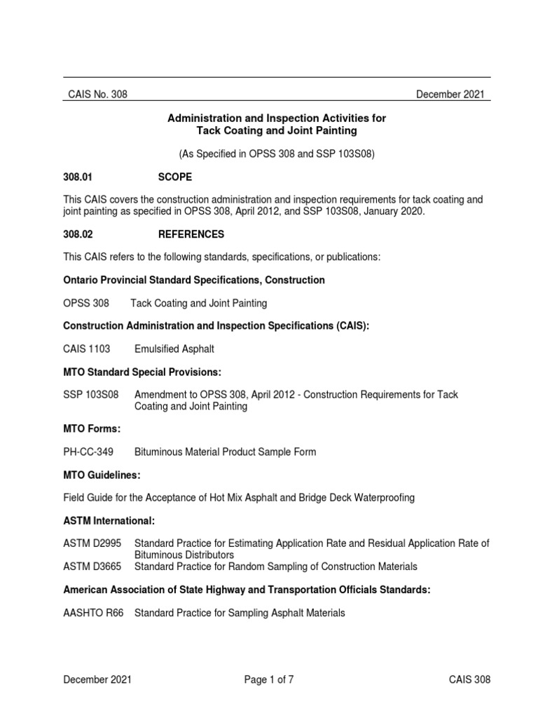 Cais 0308 - 2021-12 (308, 103S08) | PDF | Asphalt | Specification ...