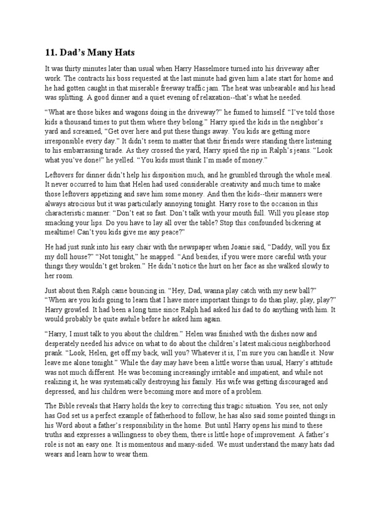 Dad's Many Hats | PDF