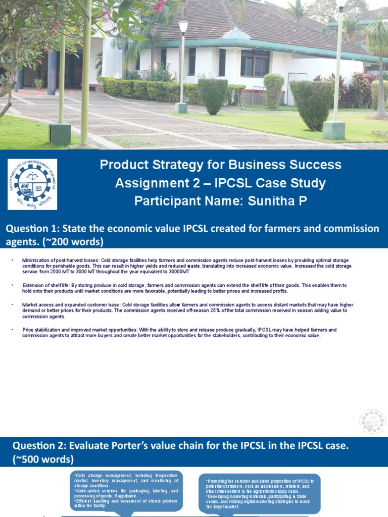 Sunitha P IPCSL Case | PDF | Supply Chain | Retail