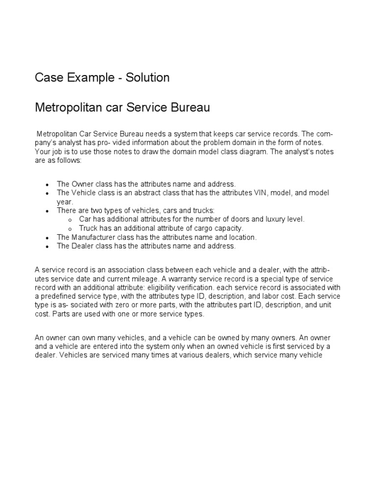 Metropolitan Car Service System Model | PDF | Transport | Motor Vehicle