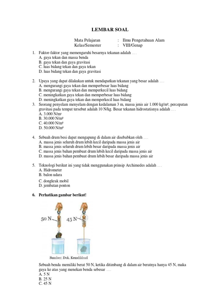 Soal IPA Kelas 8 Semester 2 | PDF