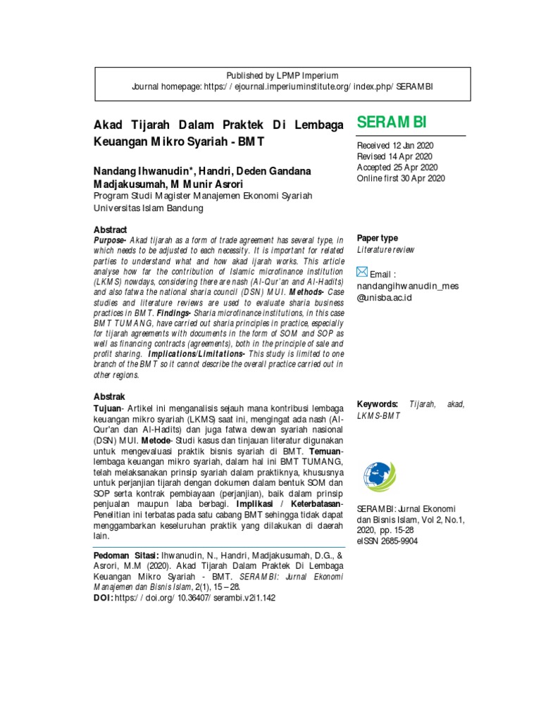 Akad Tijarah di BMT Syariah | PDF | Islamic Ethics | Sharia