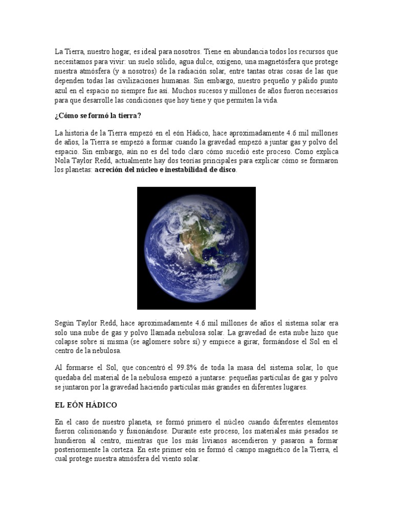 Cómo Se Formó La Tierra | PDF | Tierra | Atmósfera