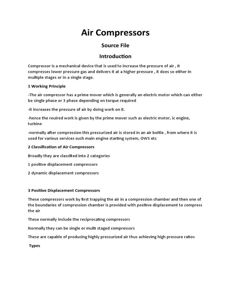 Air Compressor1 | PDF | Pump | Engines