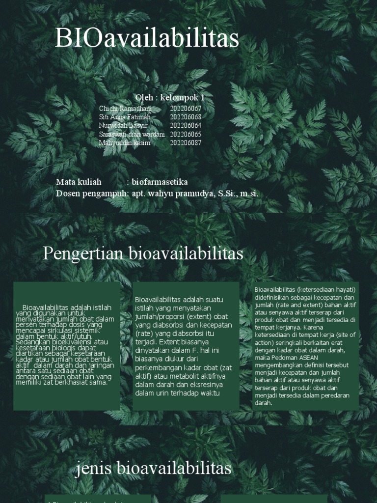 Bioavailabilitas | PDF