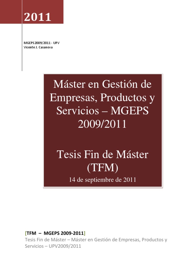 Tfm-Borrador 14.09.2011 | PDF | Pequeñas y medianas empresas | Bancarrota