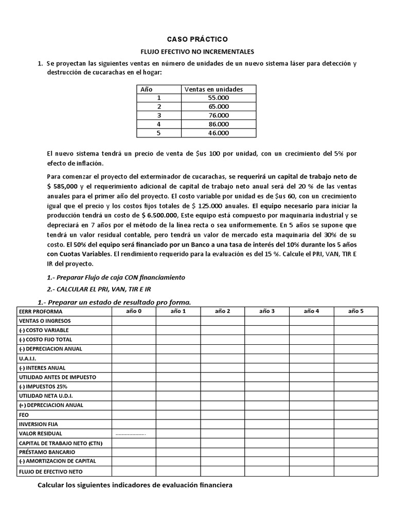 Caso Práctico de Flujo de Caja No Incremental | PDF