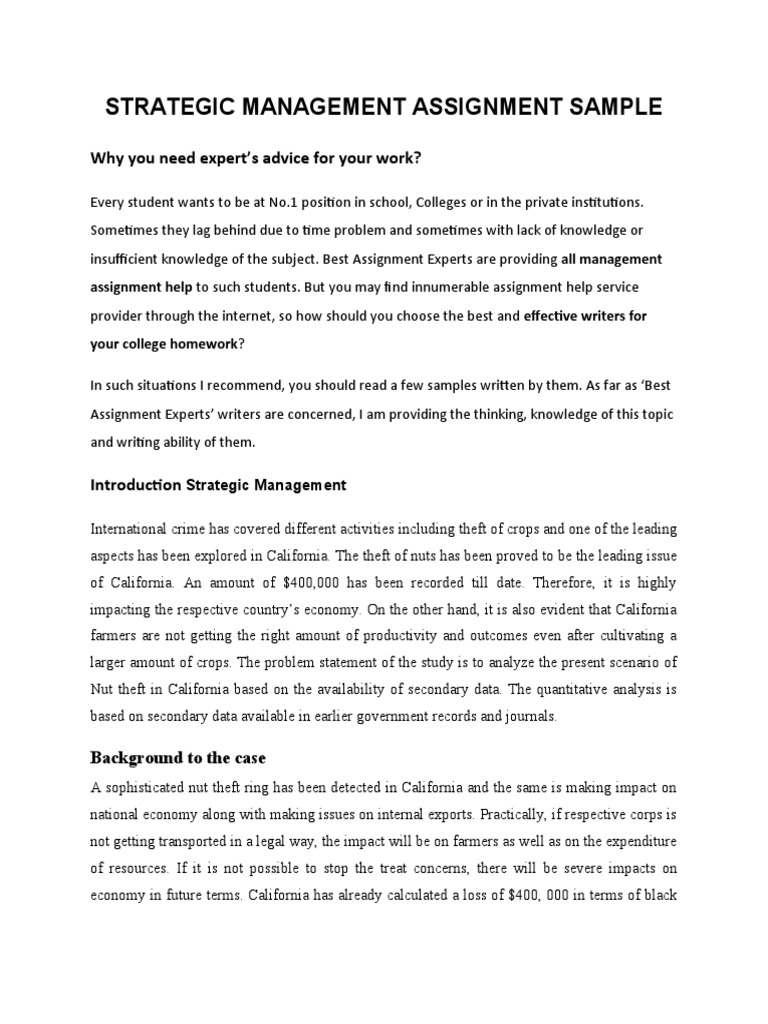 Strategic Management Assignment Sample | PDF | Market (Economics ... Strategic Management Assignment Sample | PDF | Market (Economics ...