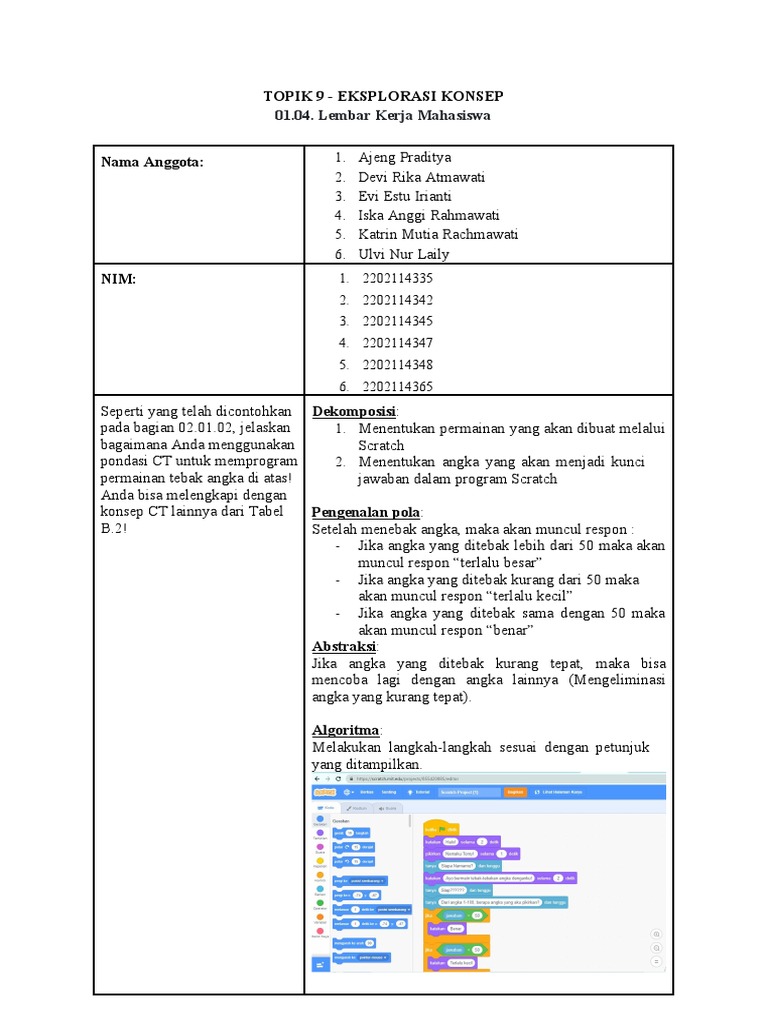 Eksplorasi Konsep - Lembar Kerja Mahasiswa T9 | PDF