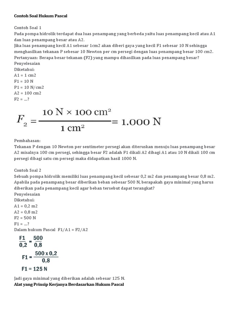 Contoh Soal Hukum Pascal | PDF
