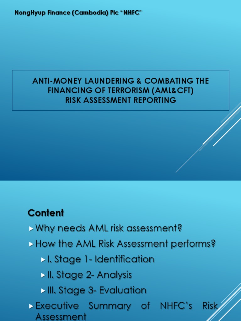 AML Risk Assessment | PDF | Money Laundering | Business