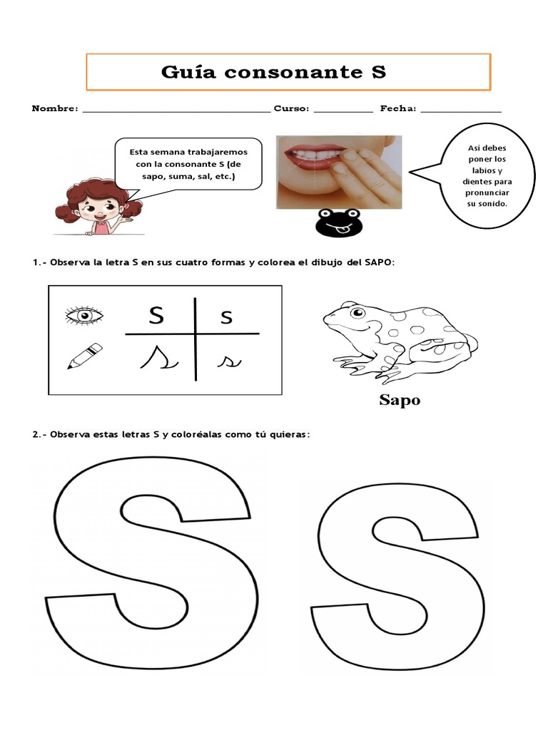 Guía Consonante S | PDF | Lingüística | Comunicación humana