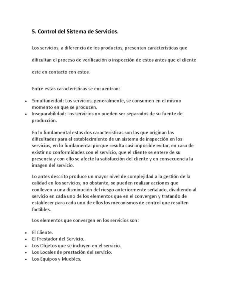 Control de La Calidad en El Servicio Al Cliente | PDF | Marketing | Calidad (comercial)