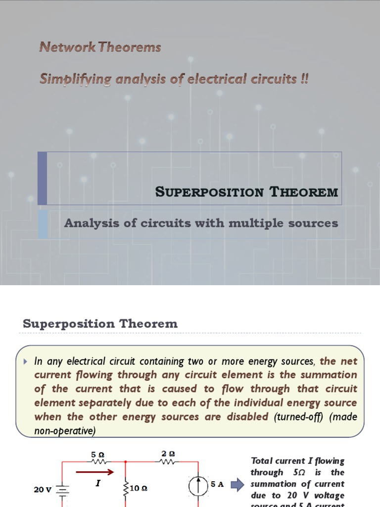 Bct Lecture7 8 Superposition Theorem Pdf Electrical Network Voltage