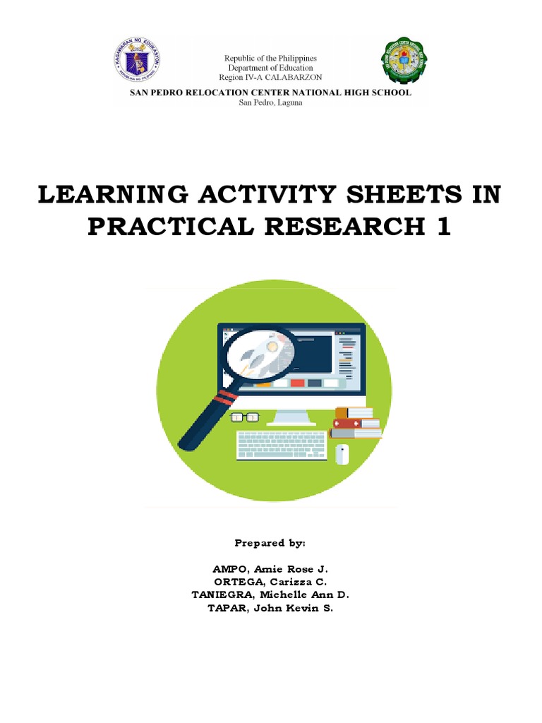 PR 1 Q4 Learning Activity Sheets | PDF | Sampling (Statistics) | Methodology