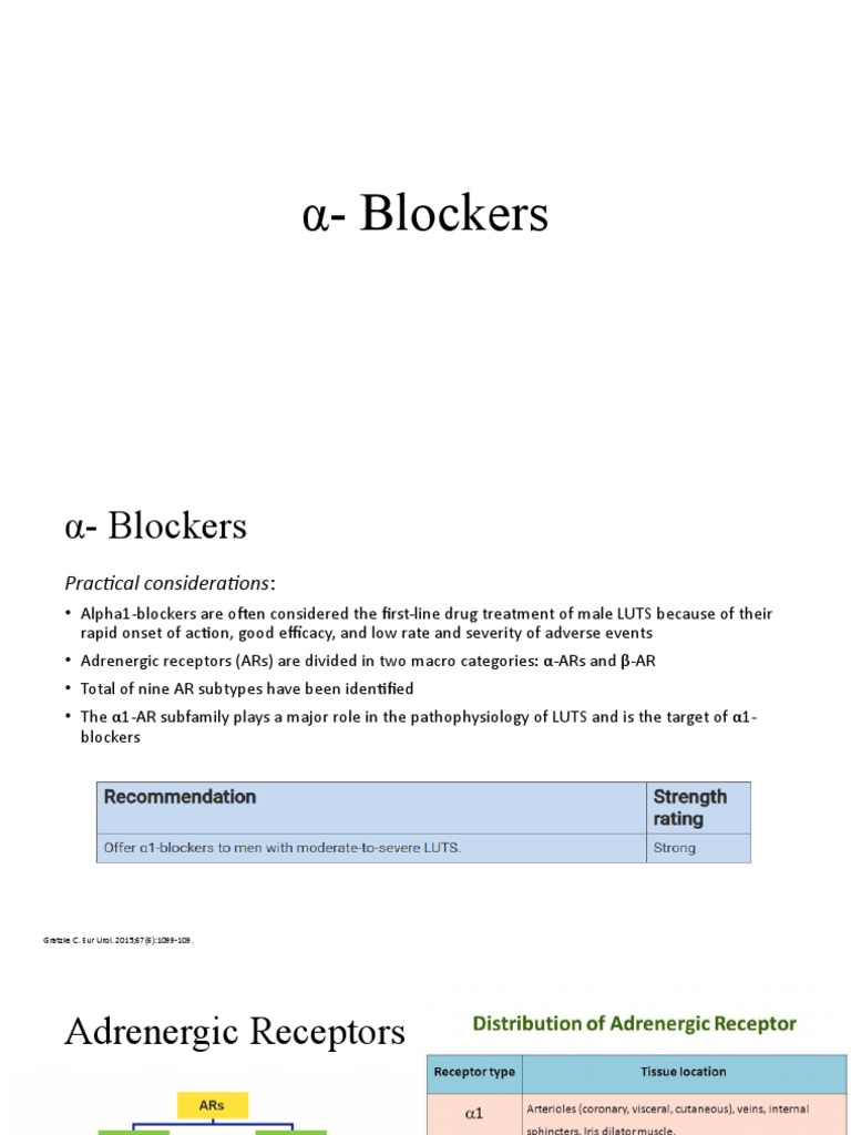 α Blockers | PDF | Medicine | Medical Specialties