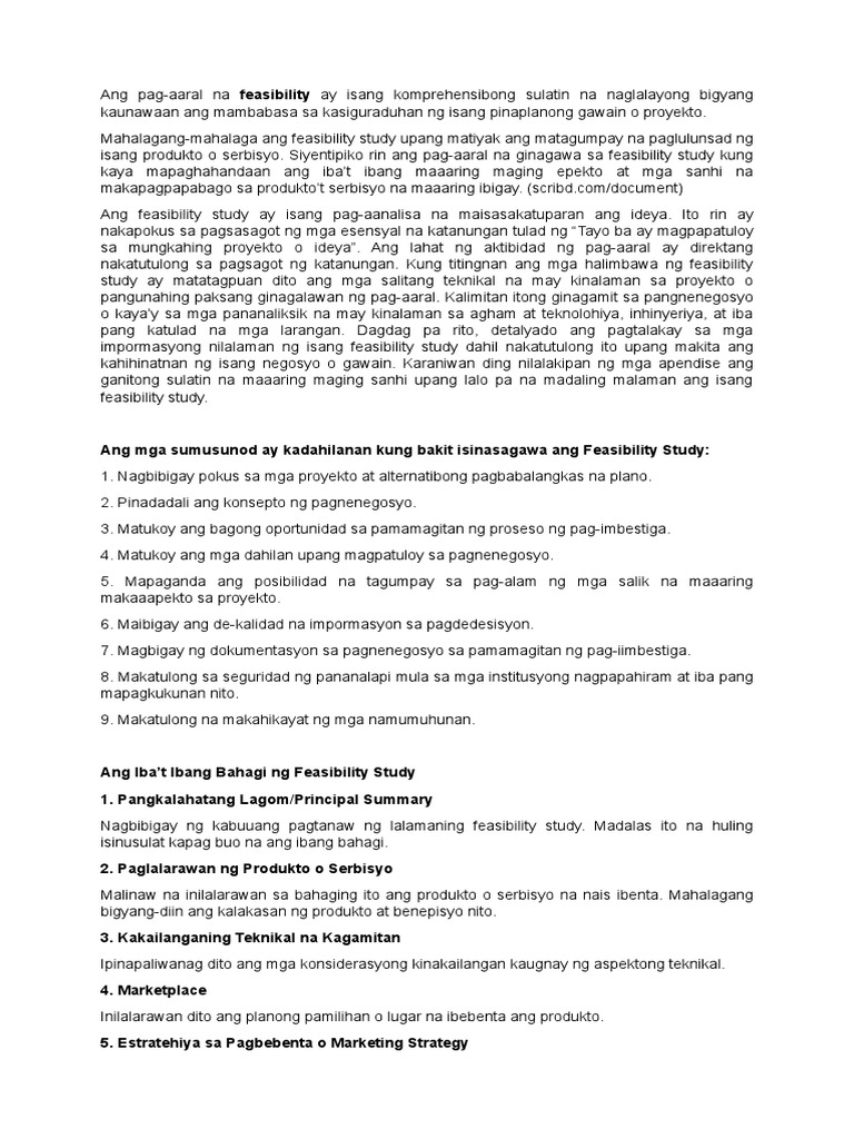 Feasibility Study | PDF
