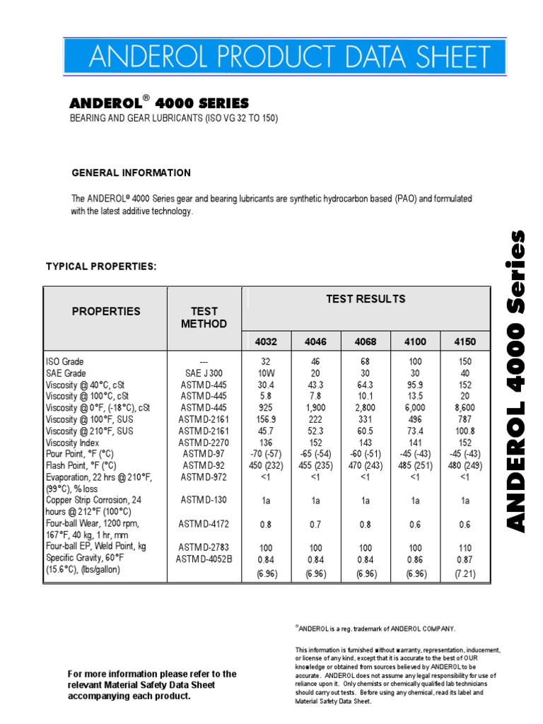 PDS Anderol 4000 Series | PDF