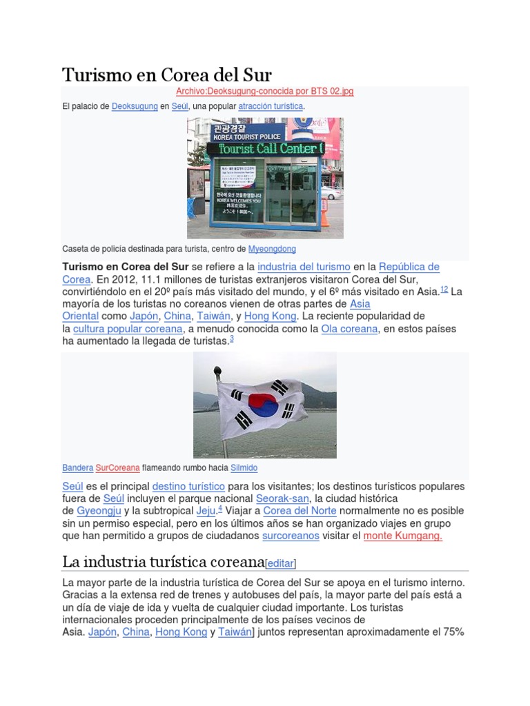 Turismo en Corea Del Sur | PDF | Industrias de servicio | Turismo