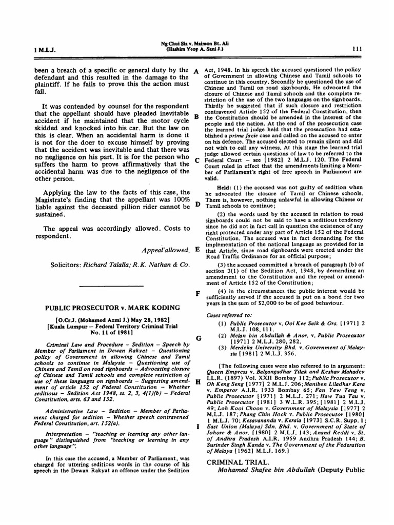 PUBLIC PROSECUTOR V MARK KODING | PDF