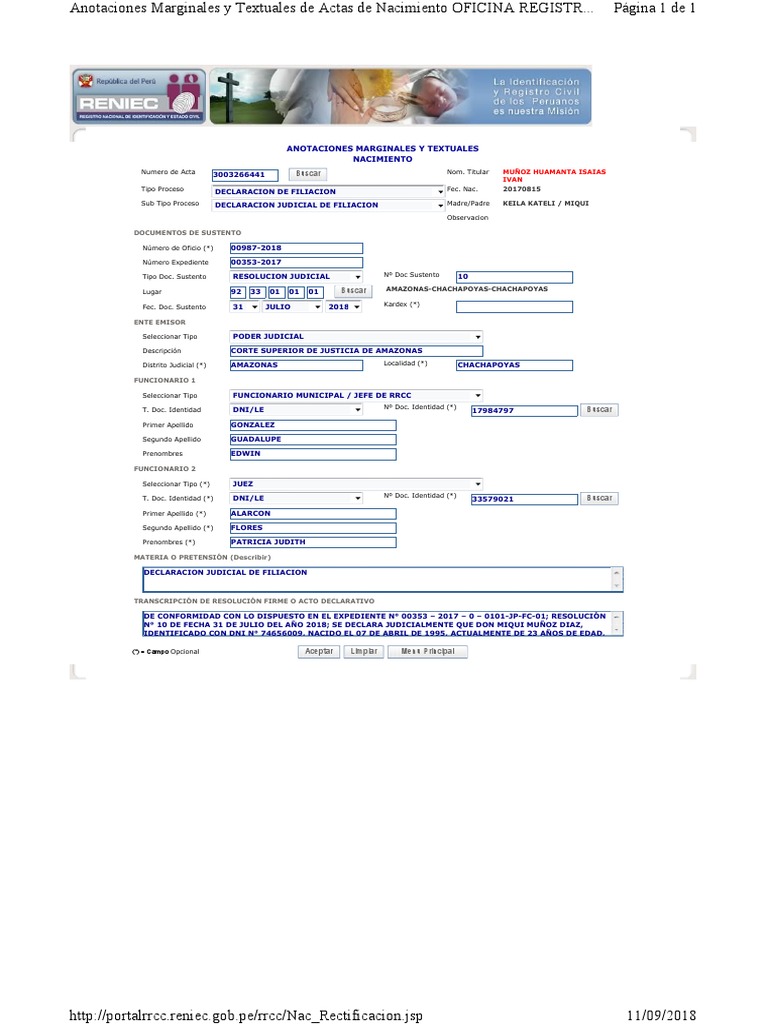 Anotacion Marginal Declaracion Judicial | PDF Anotacion Marginal Declaracion Judicial | PDF