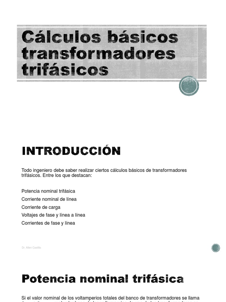 C3. Cálculos Básicos de Transformadores | PDF | Transformador | Poder ...