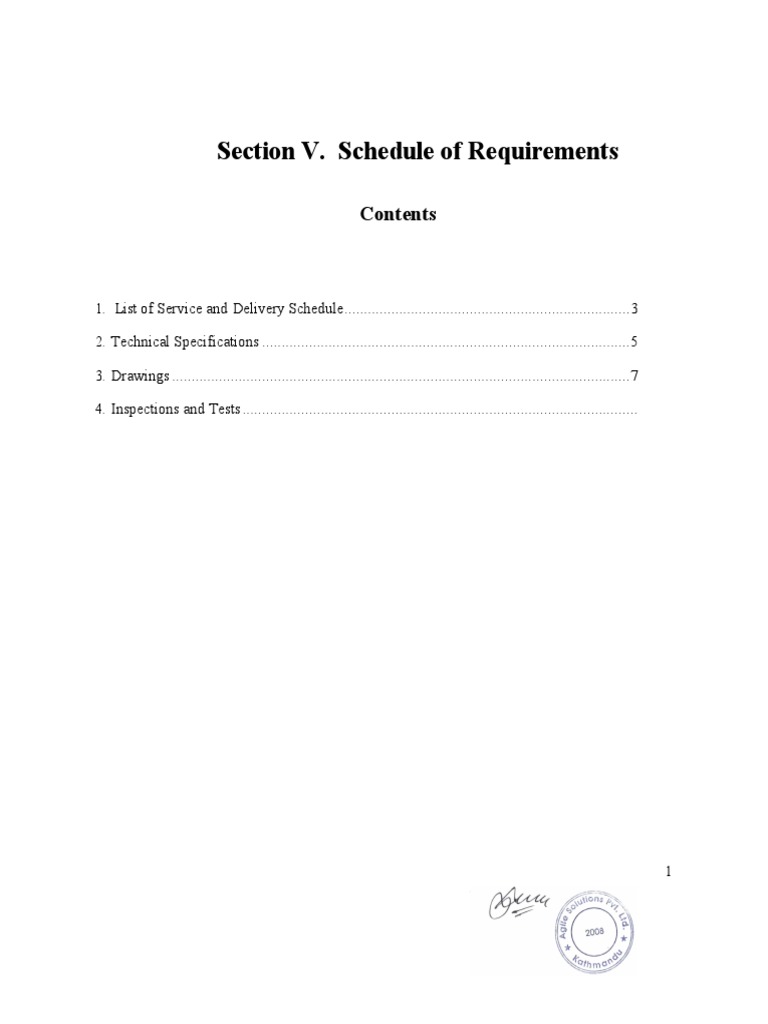 Section V - Schedule of Requirements | PDF | Accounts Payable | Value ...