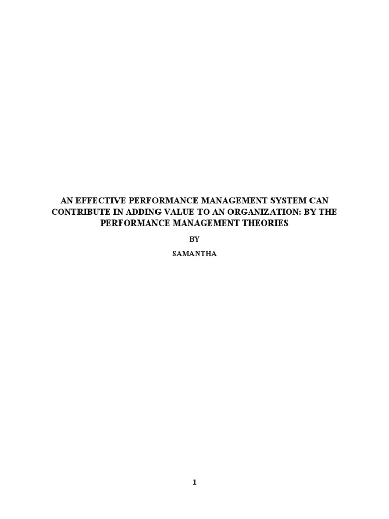 Effective Performance Management System-FINAL | PDF Effective Performance Management System-FINAL | PDF