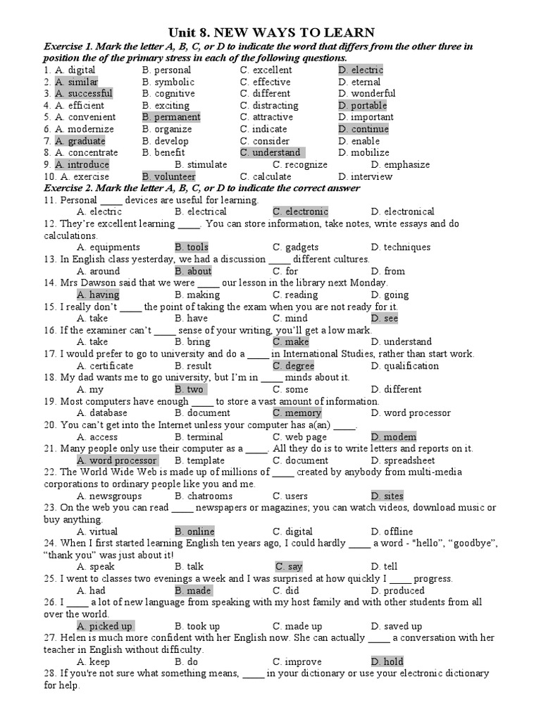 Unit 8,9 - Key | PDF | Climate Change | Agriculture