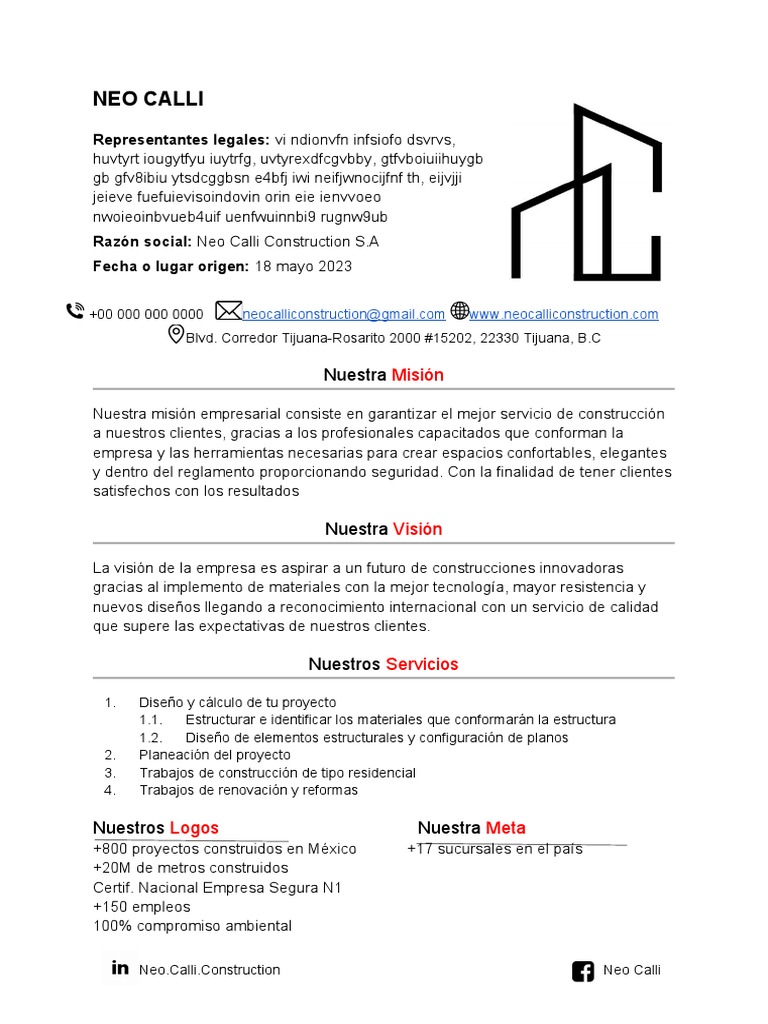 Curriculum Empresa Constructora | PDF