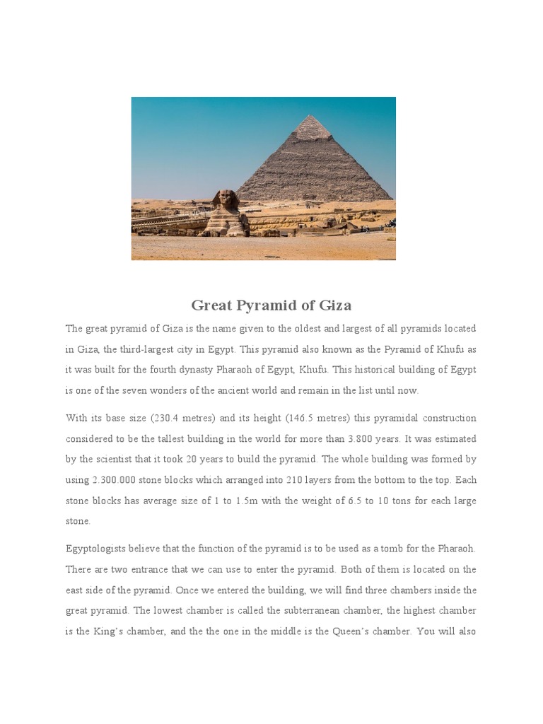 Great Pyramid of Giza Overview | PDF