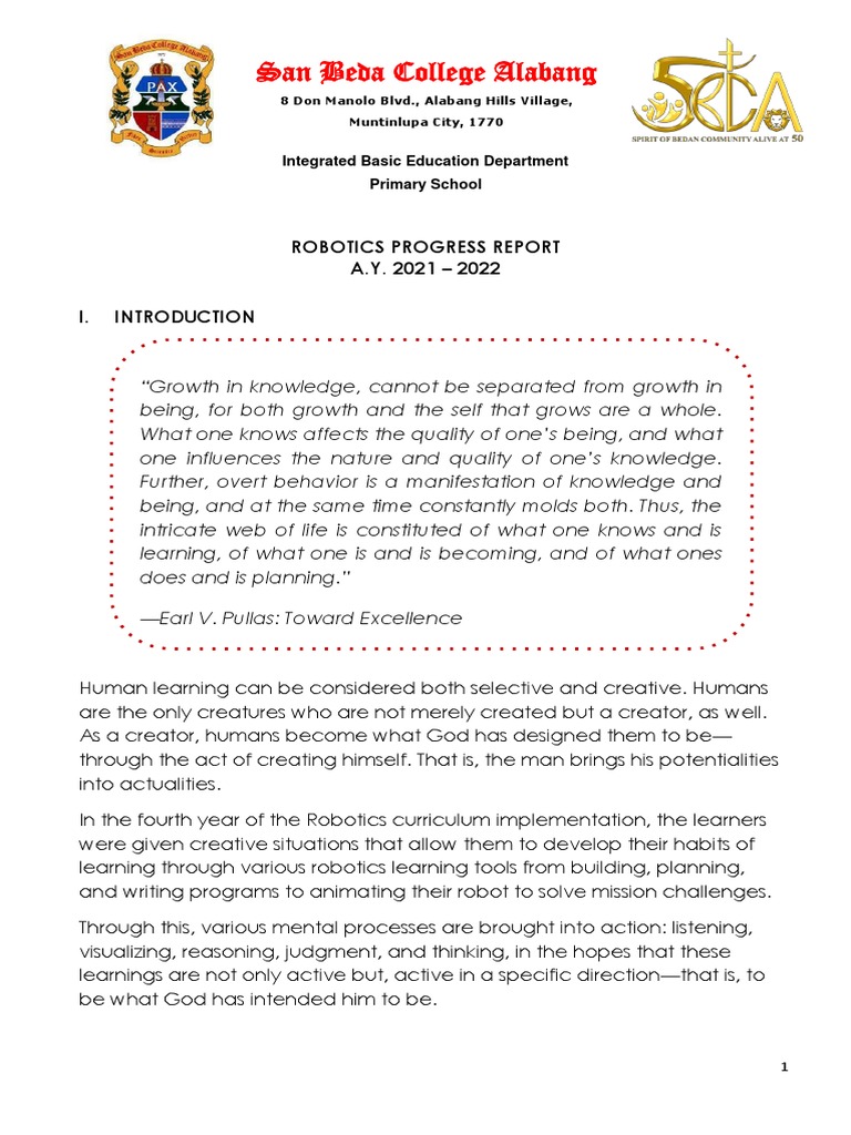 SBCA Progress Report | PDF | Rgb Color Model | Learning